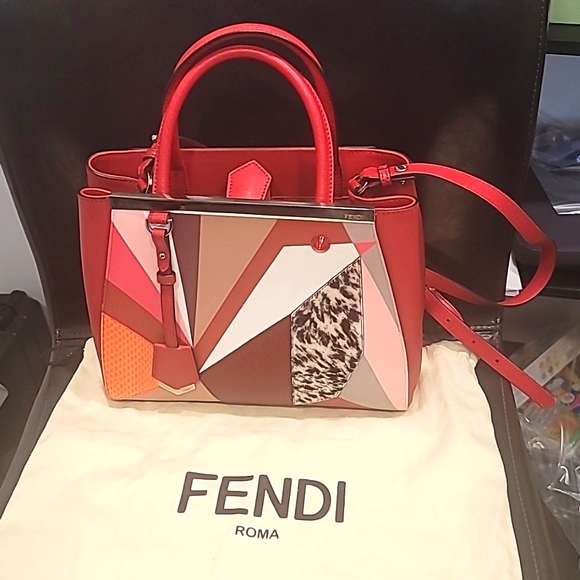 Fendi | Bags | Fendi Du Jour Red Patch Handbag | Poshmark